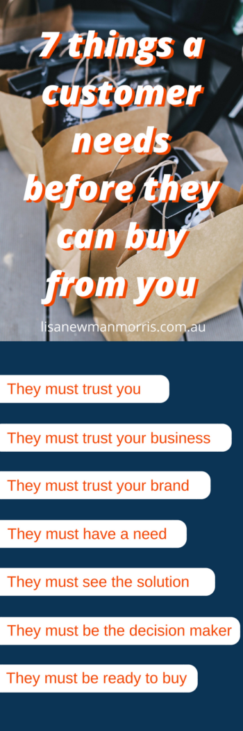 Take control of the sales process -- 7 things a customer needs