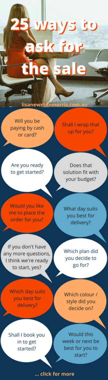 How do you ask for the sale? 25 ways to ask your customer